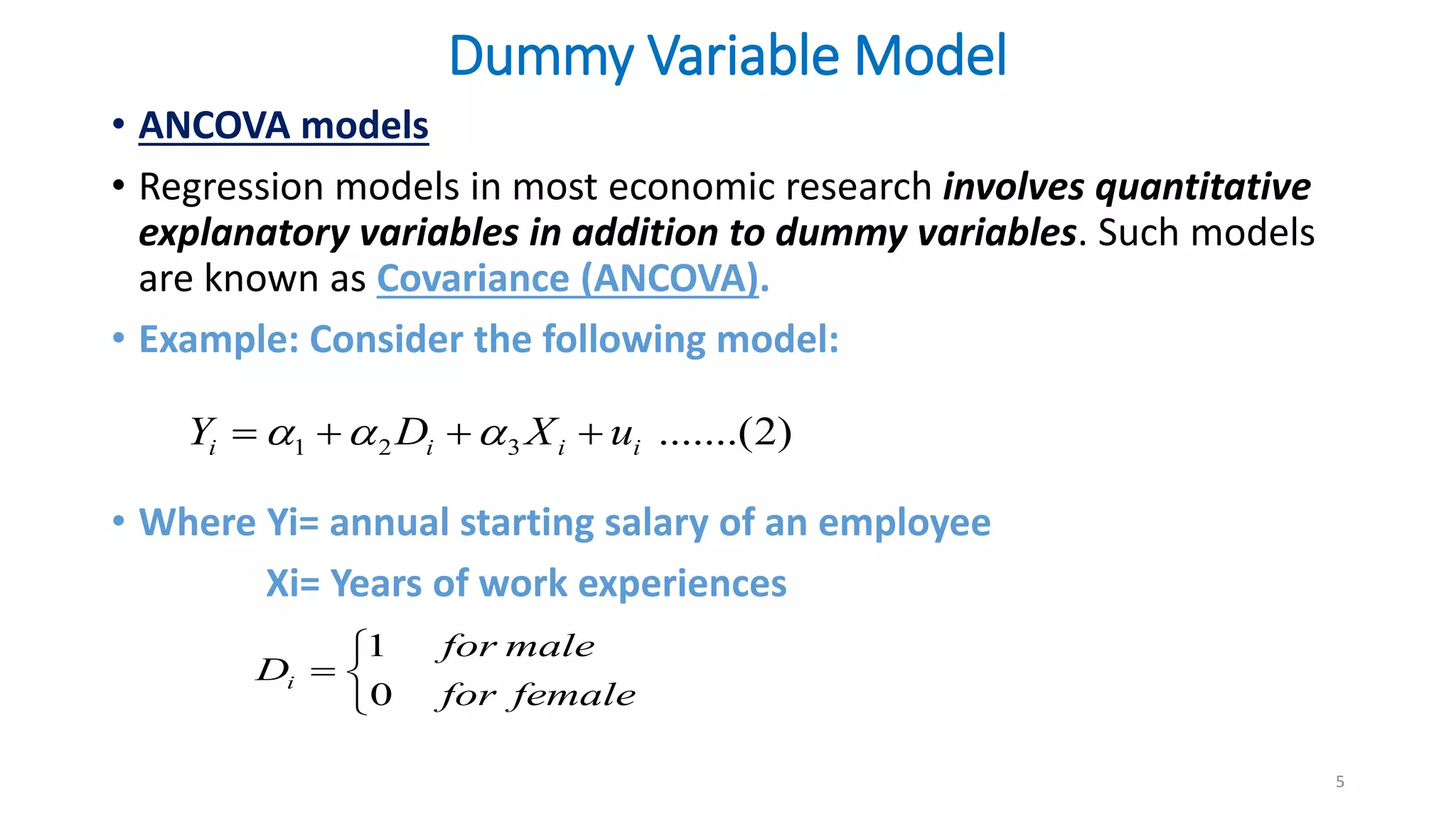 Dummy variable model | PPTX