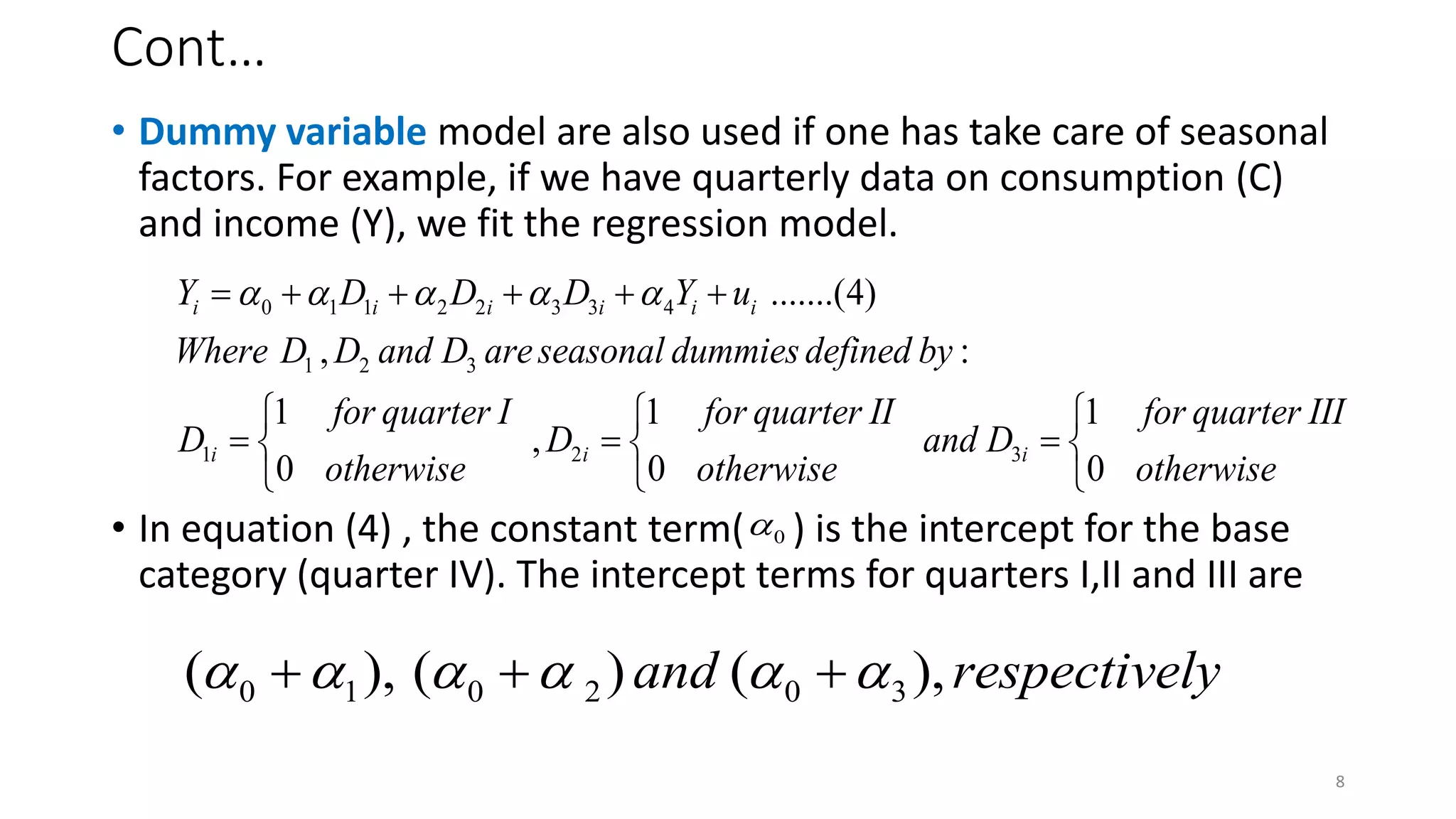 Dummy variable model | PPTX
