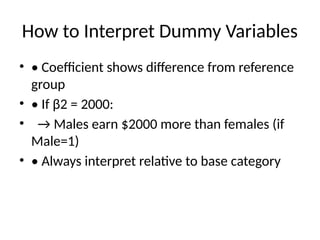dummy variables introduction presentation econometrics | PPTX