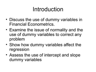Dummy variables - title | PPT