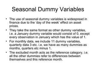 Dummy variables (1) | PPT