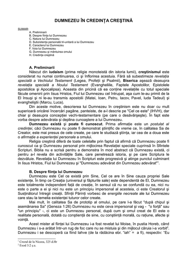 Dumnezeu in credinta crestina | PDF