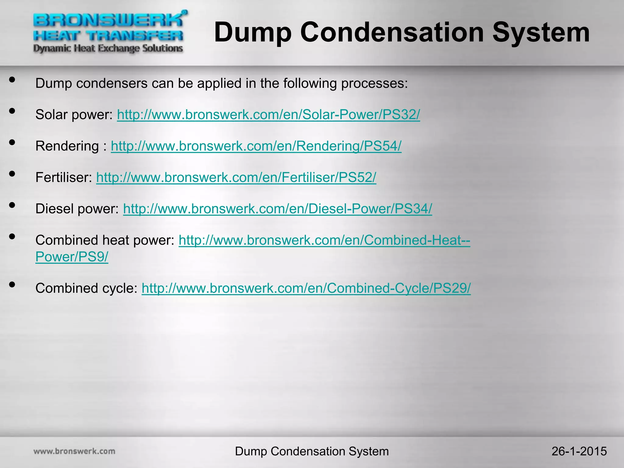 Dumpcondensation system cool(ing) story. | PDF