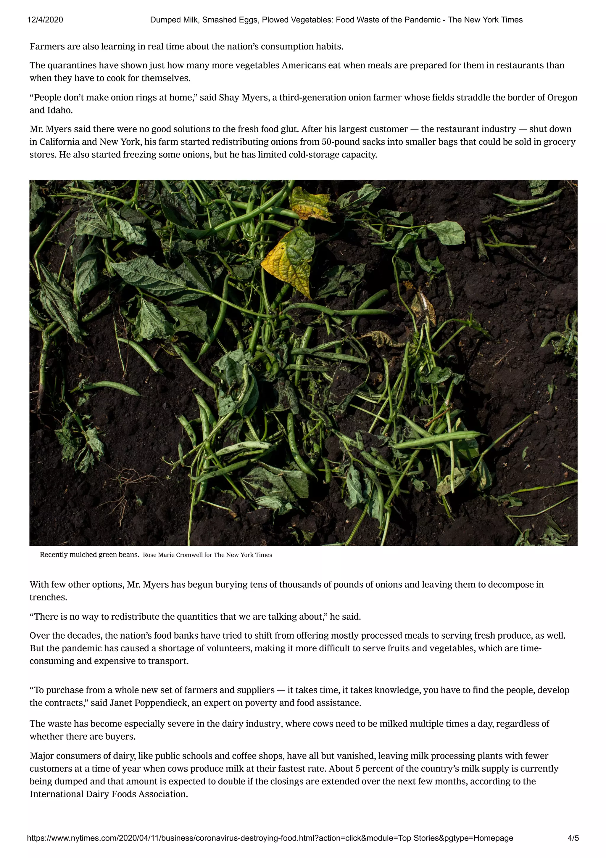 Dumped milk, smashed eggs, plowed vegetables food waste of the pandemic ...