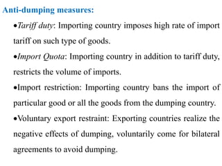 Dumping and Anti-Dumping Measures | PPTX