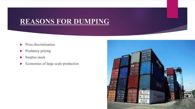 Dumping | PPTX | Commodities | Economy