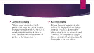 Dumping | PPTX | Commodities | Economy