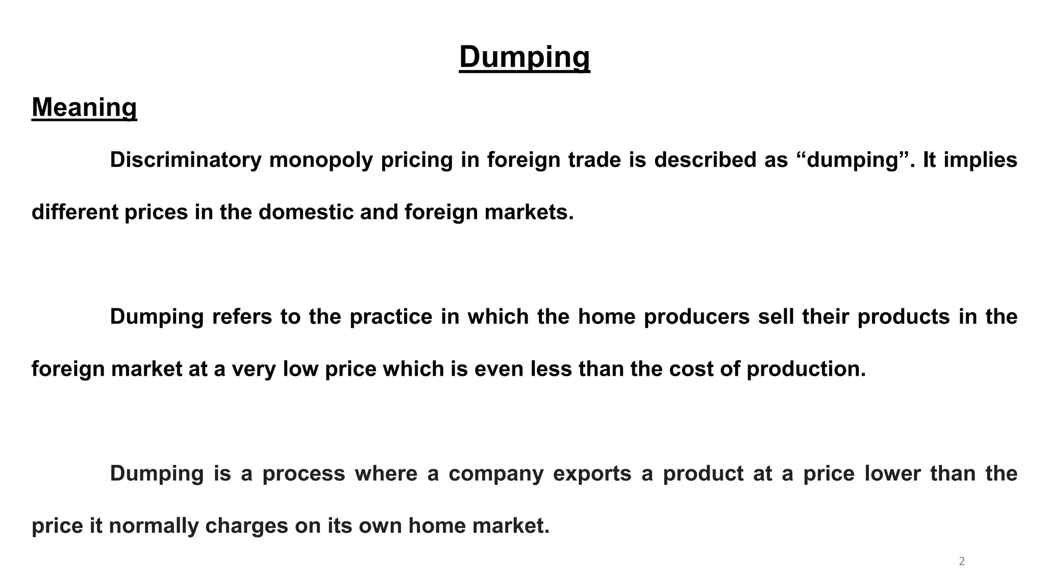 Dumping of dumping | PPT
