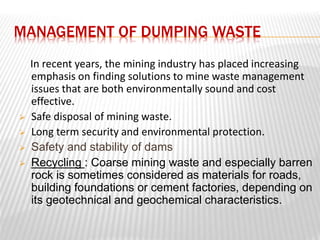 Dumping of mining waste (2) | PPT