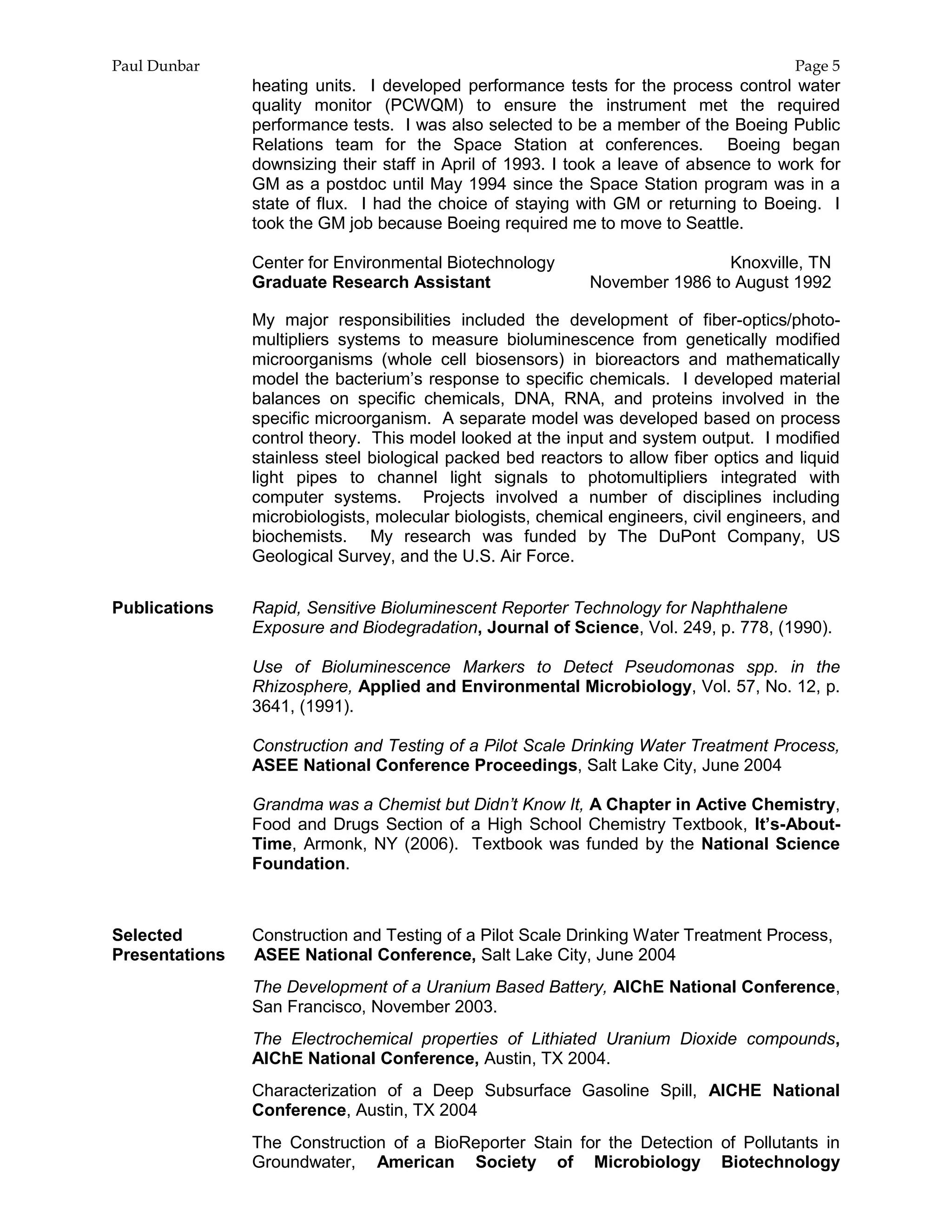 Dunbar process resume2016 | PDF