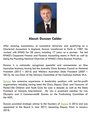 Duncan Calder Chartered Accountant in Perth, Australia | PDF