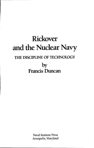 Rickover and the Nuclear Navy: the discipline of technology | PDF
