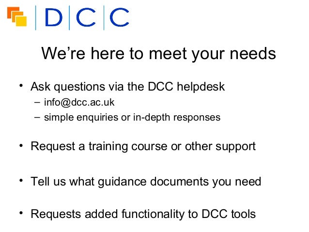 What the DCC can do for you