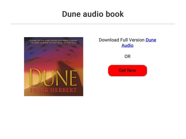 Dune audio book | PPT