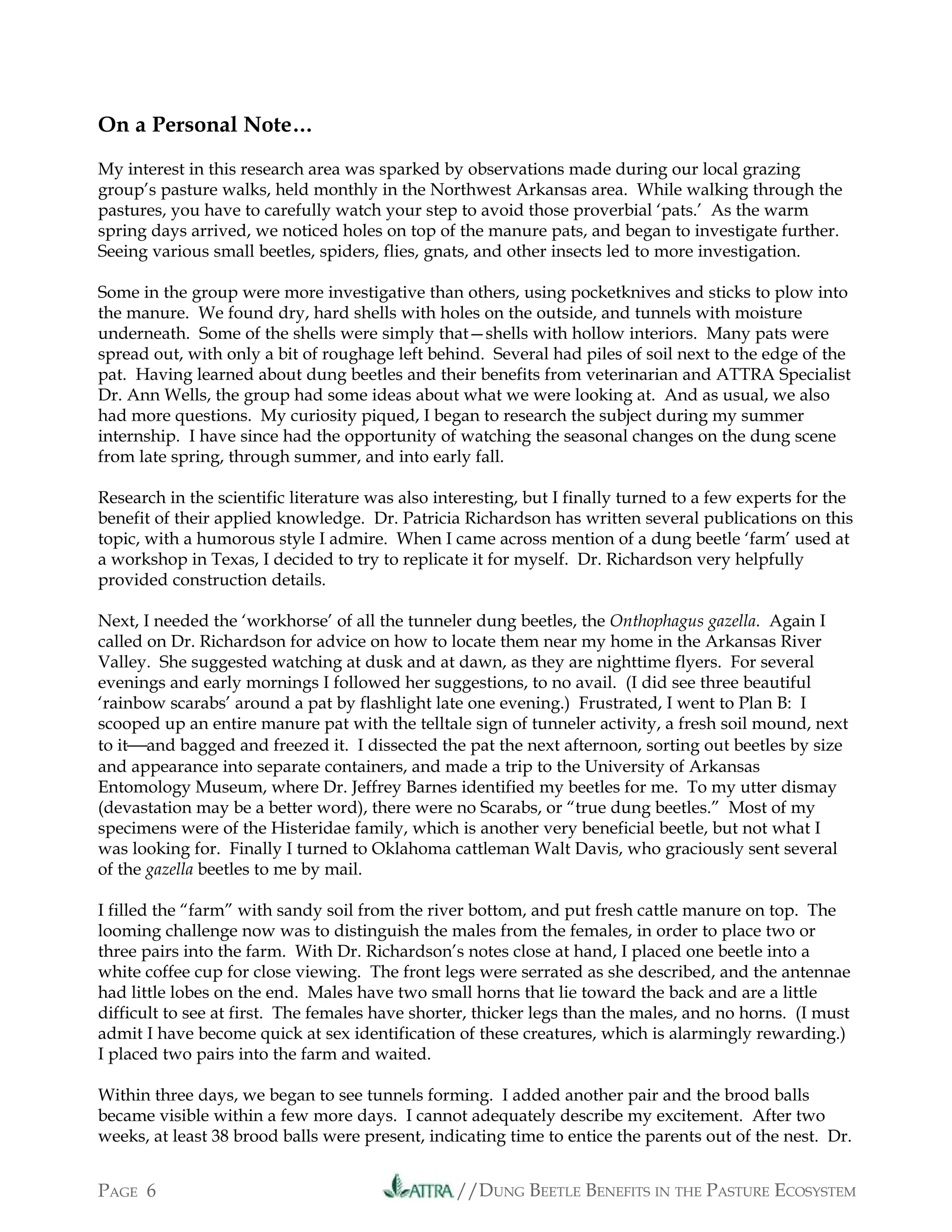 Dung Beetle Benefits in the Pasture Ecosystem | PDF