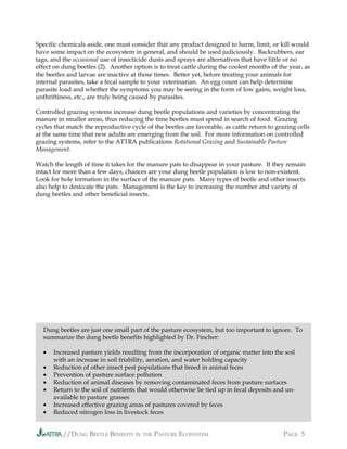 Dung Beetle Benefits in the Pasture Ecosystem | PDF