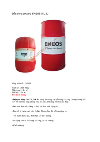 Dầu động cơ xăng eneos oil | PDF