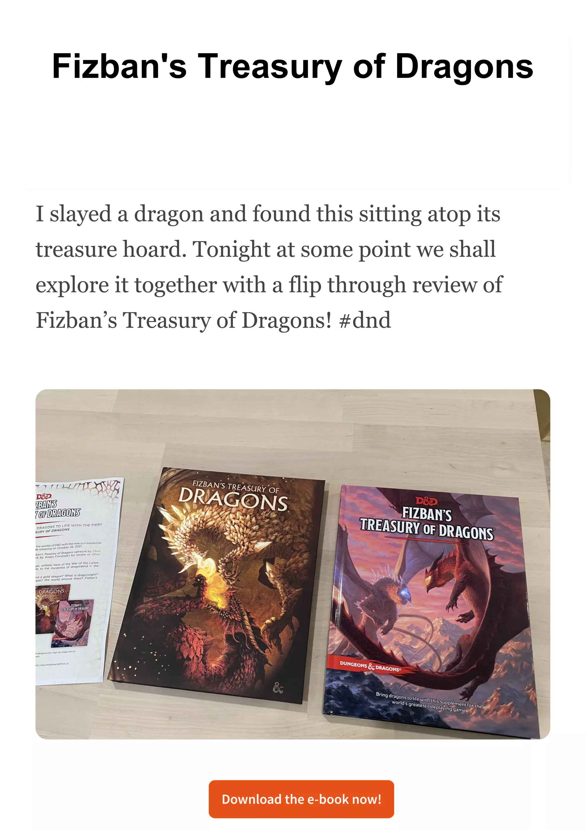 Dungeons & dragons fizban's treasury of dragons | PDF