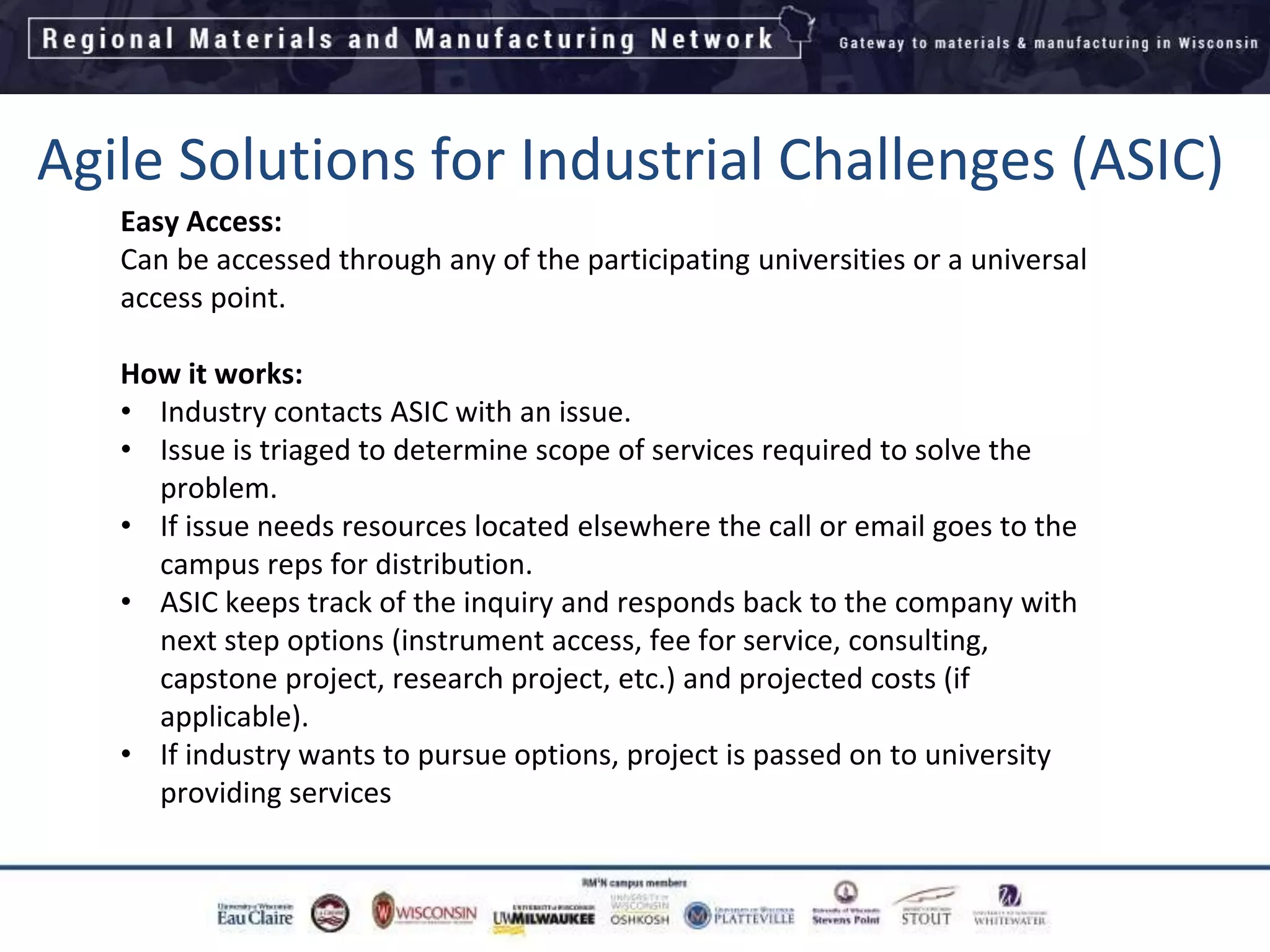 Agile Solutions for Industry Challenges (ASIC) | PPT