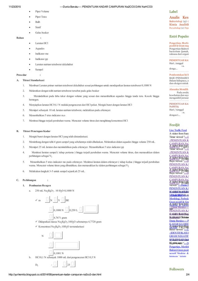 --Dunia baruku--- penentuan kadar campuran na2-co3 dan nahco3 | PDF