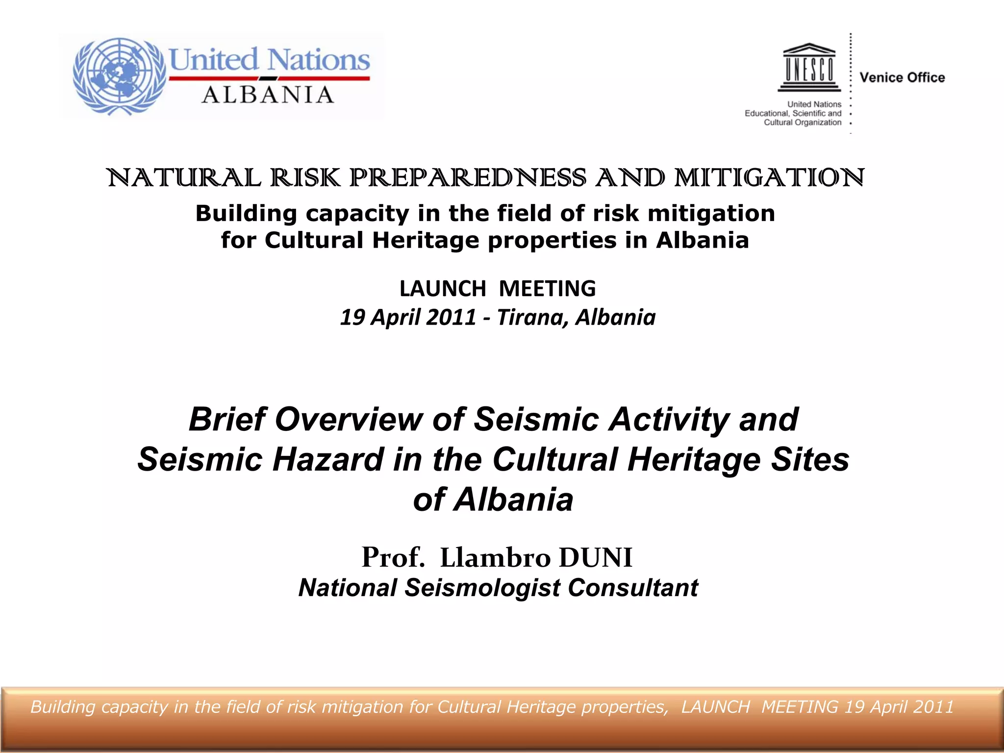 Duni seismology final - Brief Overview of Seismic Activity and Seismic ...