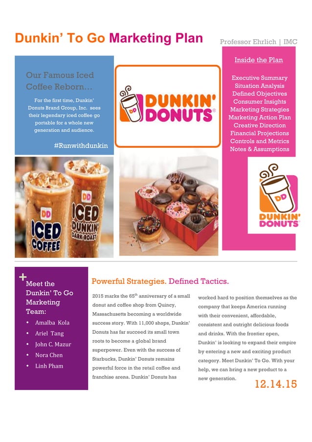 Dunkin'togo Marketing Plan | PDF