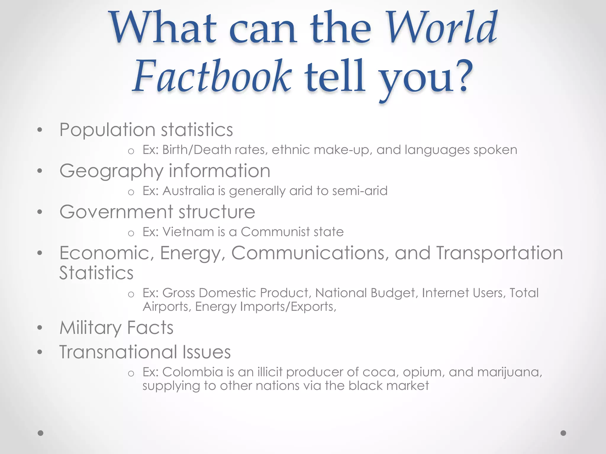 Dunlop world factbook | PPTX