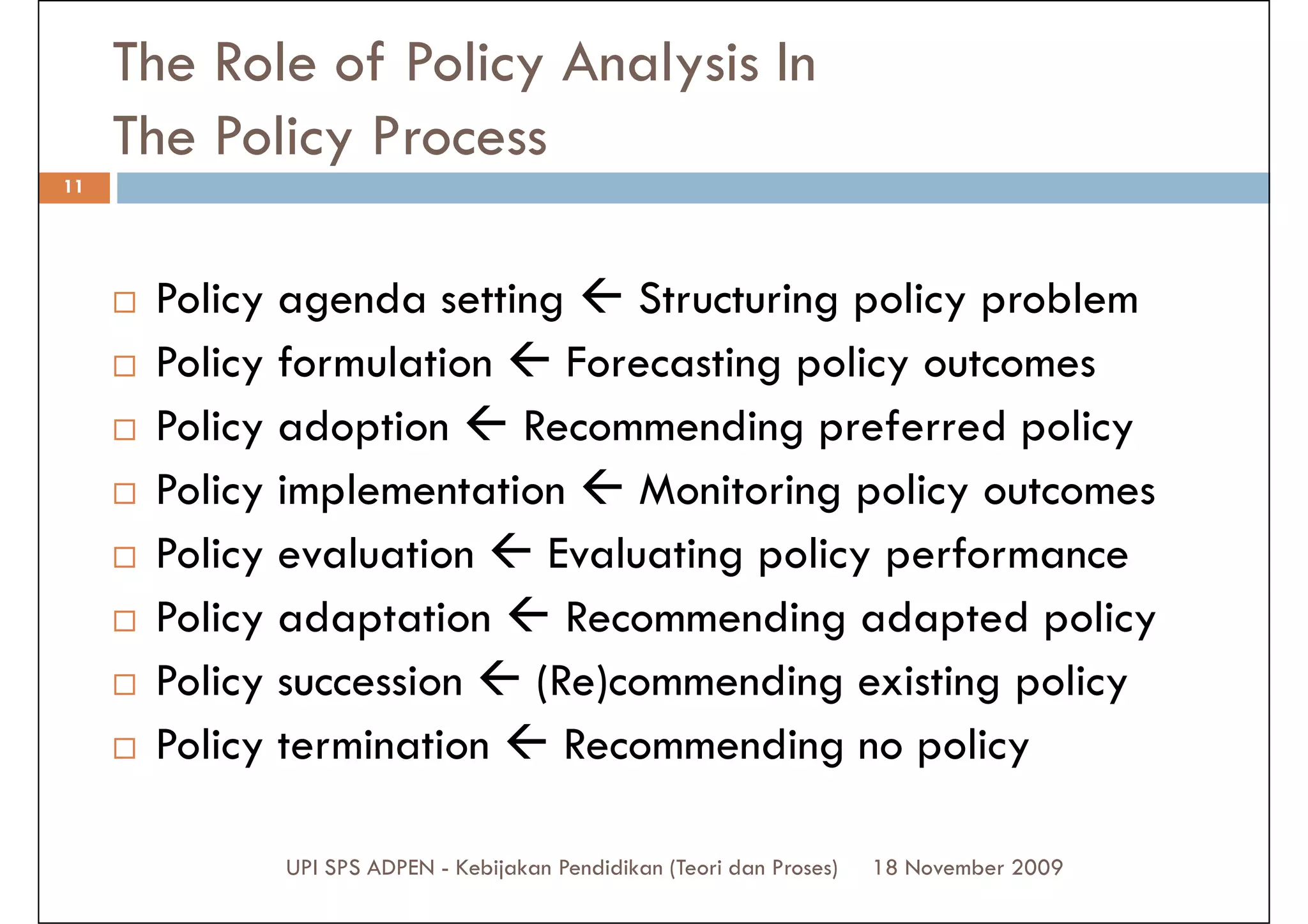 Policy Analysis: Evaluating Policy Performance | PDF