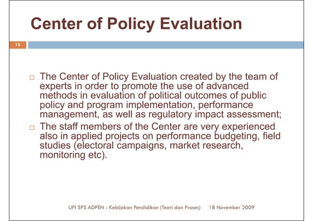 Policy Analysis: Evaluating Policy Performance | PDF