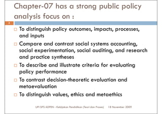 Policy Analysis: Evaluating Policy Performance | PDF