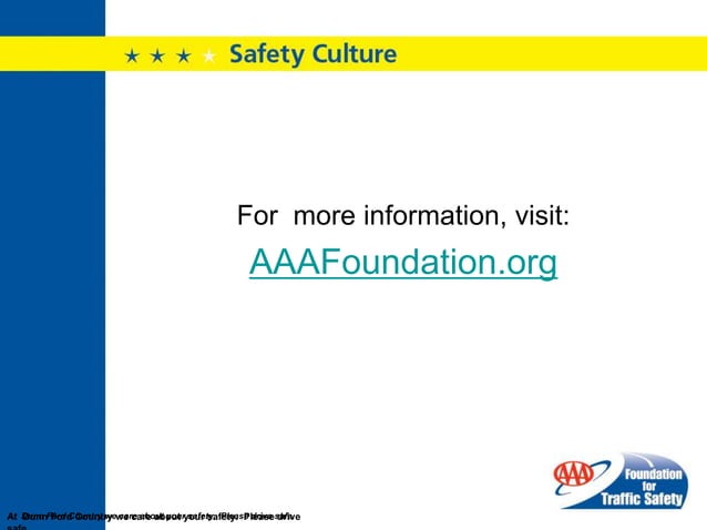 DunnFord.org_2009 AAA Traffic Safety Index | PPT