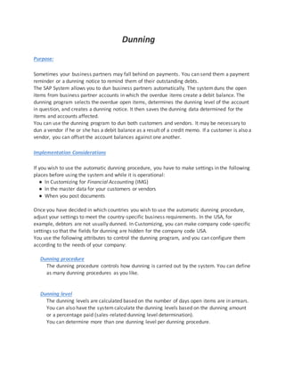 Dunning document | DOCX | Business | Business and Finance