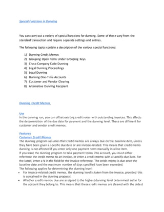 Dunning document | DOCX | Business | Business and Finance