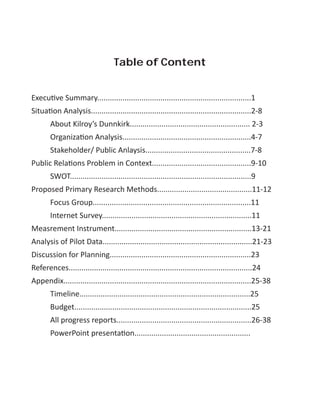 Kilroy's at the Dunnkirk Public Relations Report | PDF