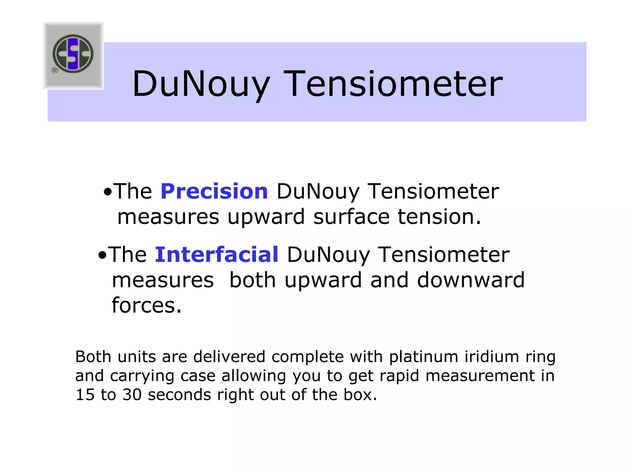 CSC Scientific duNouy Tensiometer | PPT