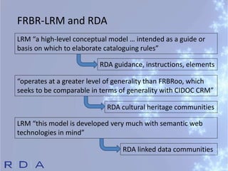 Future directions for RDA / Gordon Dunsire | PPT