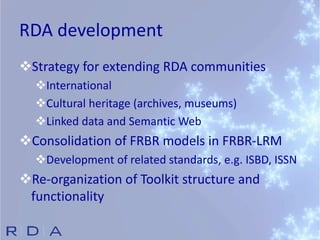 Future directions for RDA / Gordon Dunsire | PPT