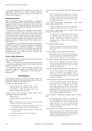 Dunstan Lean thinking Applied to Mining Operations | PDF