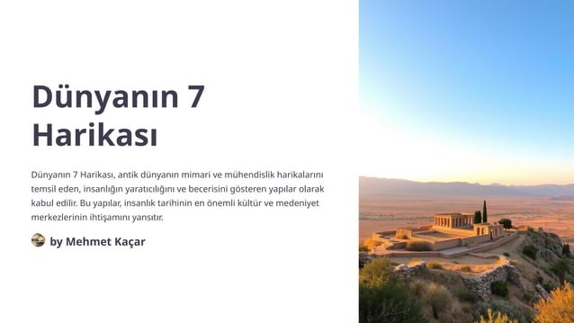Dunyanin-7-Harikasi eski dünya ve yeni dünya | PPTX