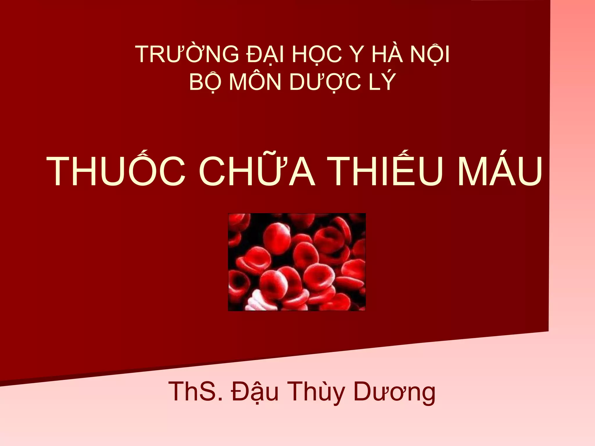 [Duoc ly] thuoc chua thieu mau thuoc dieu tri rlhh - th s duong | PDF