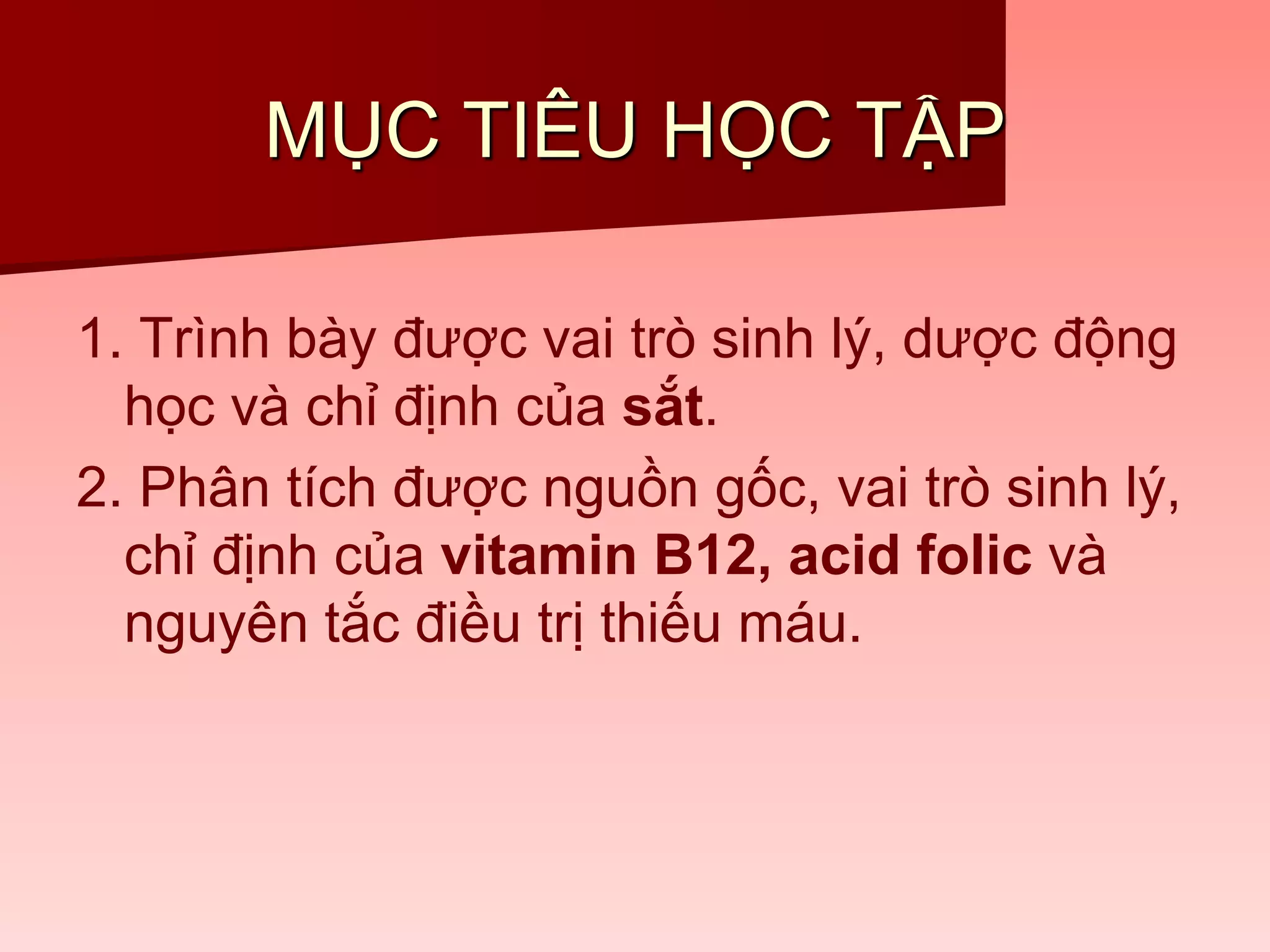 [Duoc ly] thuoc chua thieu mau thuoc dieu tri rlhh - th s duong | PPT