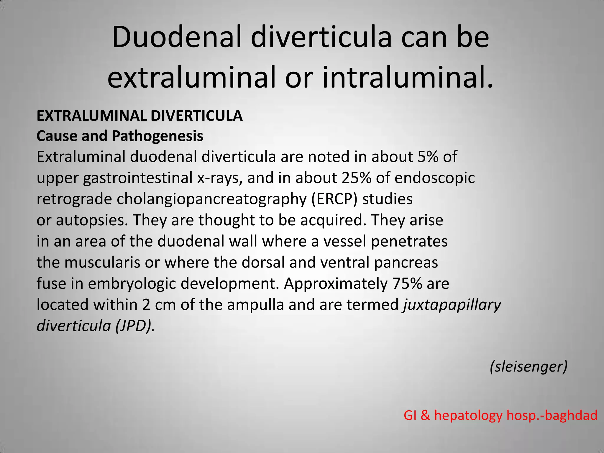 Duodenal diverticula | PPTX