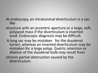 Duodenal diverticula | PPTX