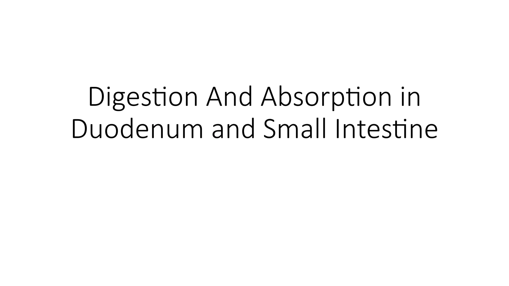 Digestion and Absorption in Duodenum and Small Intestine | PPTX