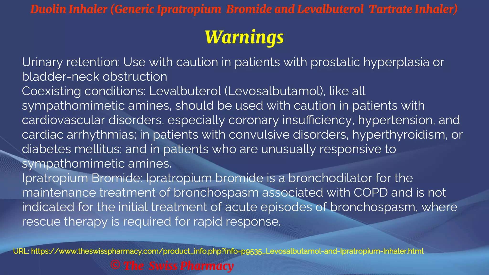 Duolin Inhaler (Generic Ipratropium Bromide and Levalbuterol Tartrate ...