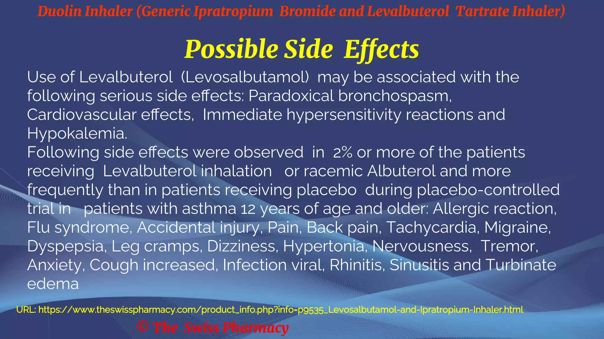 Duolin Inhaler (Generic Ipratropium Bromide and Levalbuterol Tartrate ...