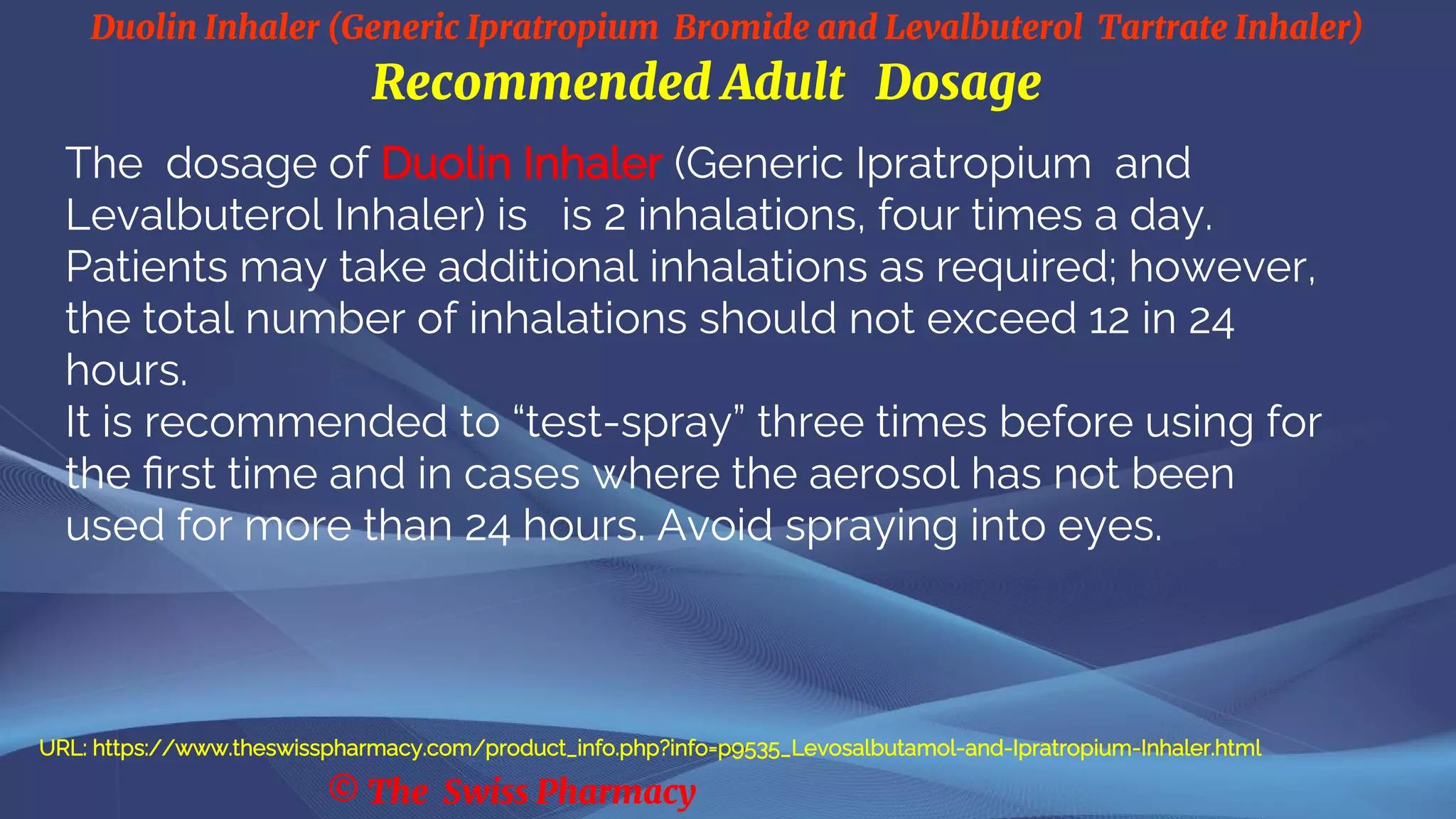 Duolin Inhaler (Generic Ipratropium Bromide and Levalbuterol Tartrate ...
