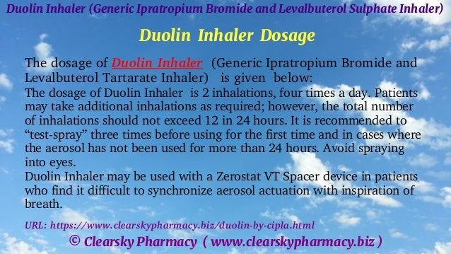 Duolin Inhaler (Generic Ipratropium Bromide and Levalbuterol Tartarate ...