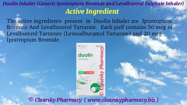 Duolin Inhaler (Generic Ipratropium Bromide and Levalbuterol Tartarate ...