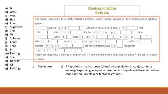 duolingo-fill in the blanks, second part.pptx | Bars & Restaurants ...